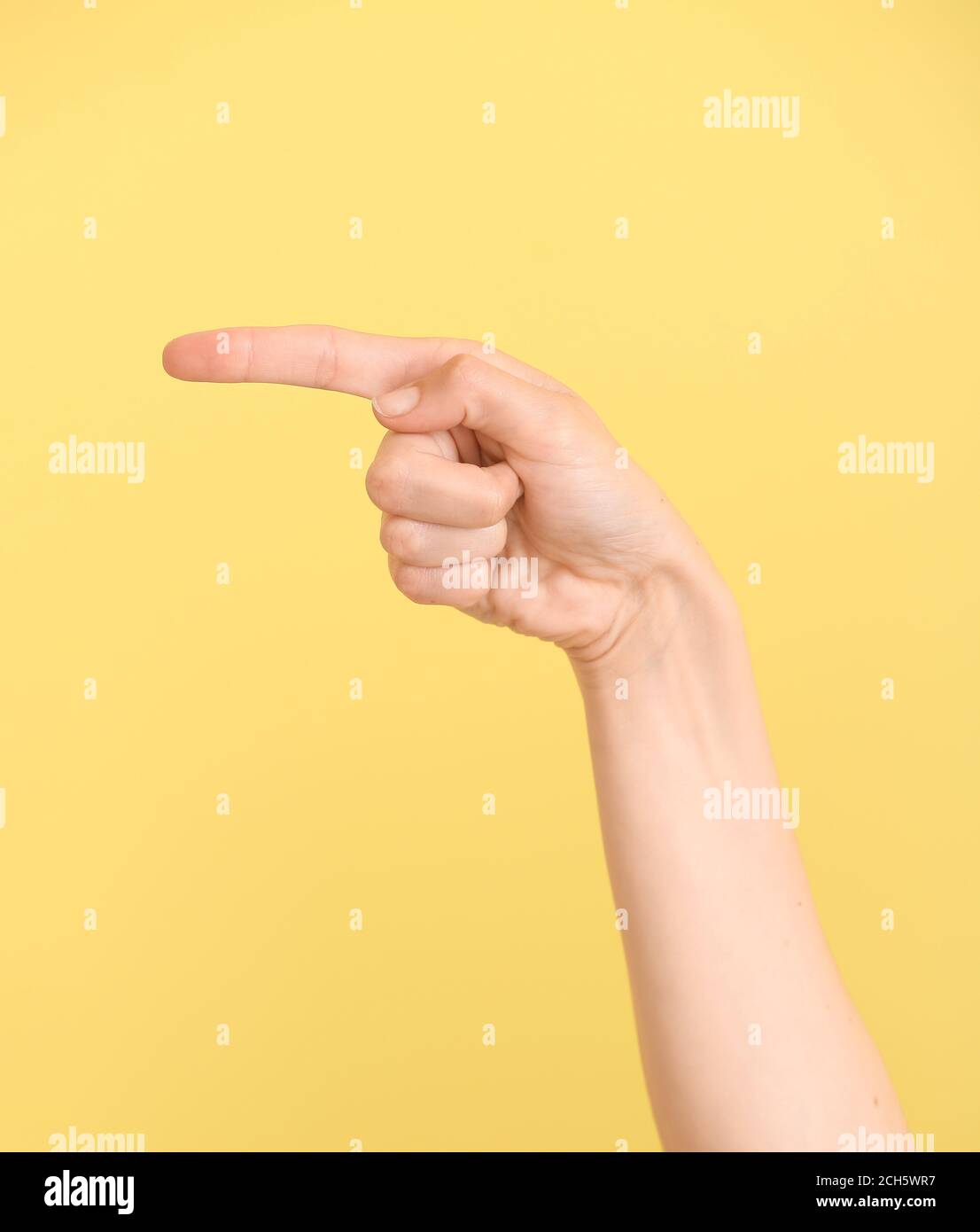 Hand showing letter G on color background. Sign language alphabet Stock ...