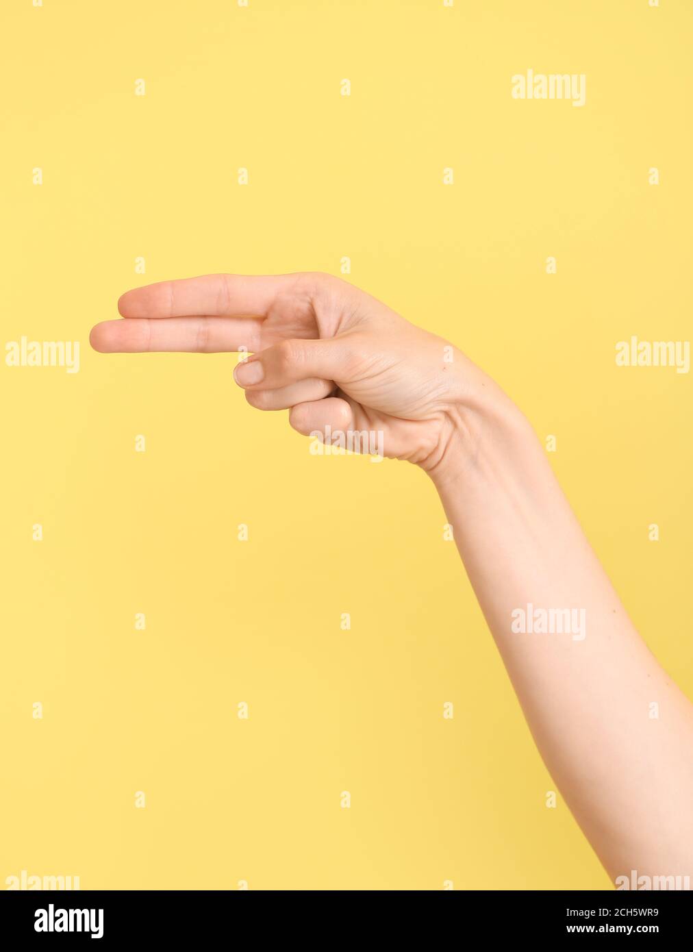 Hand showing letter H on color background. Sign language alphabet Stock ...