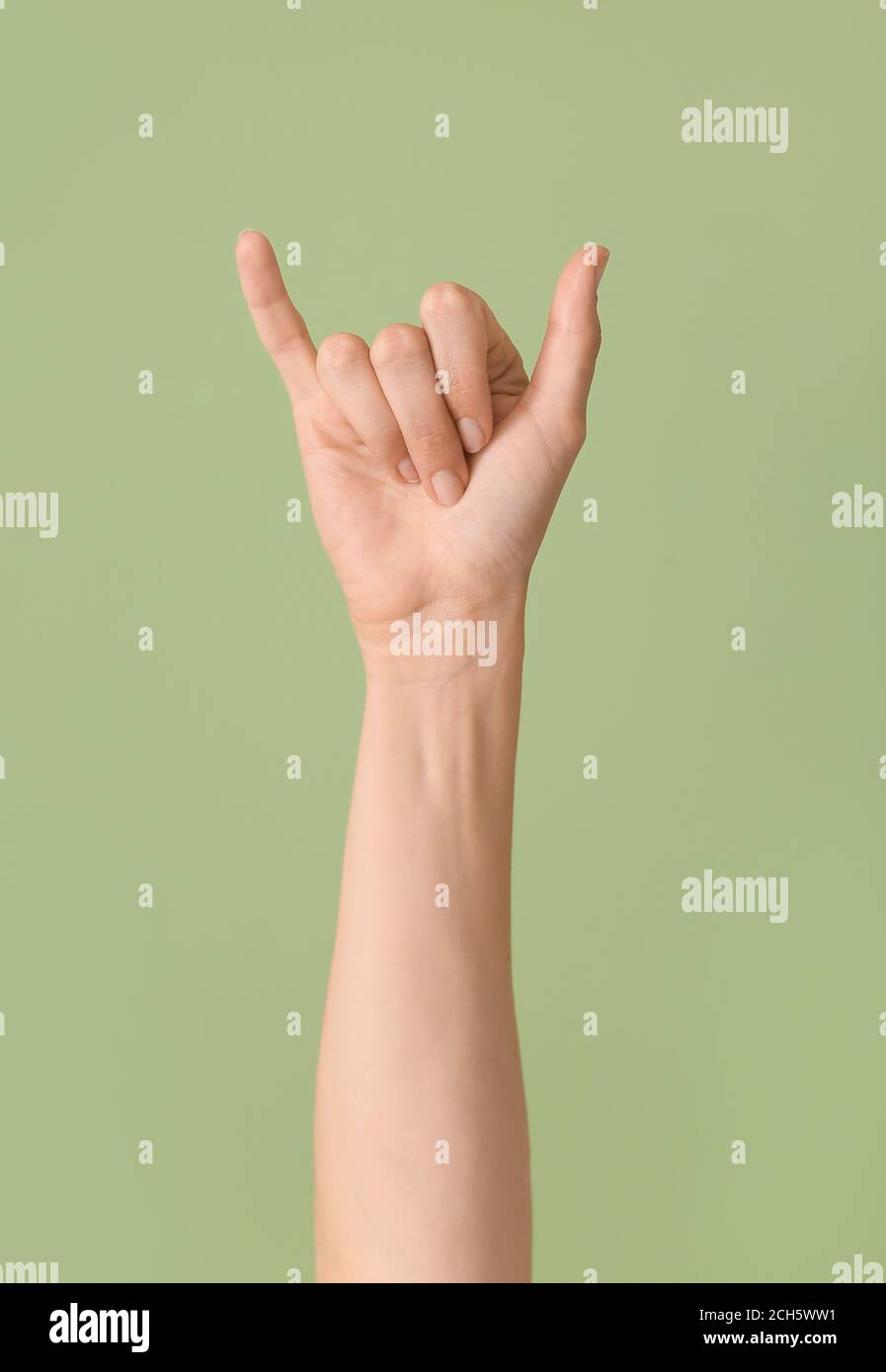 Hand showing letter Y on color background. Sign language alphabet Stock ...