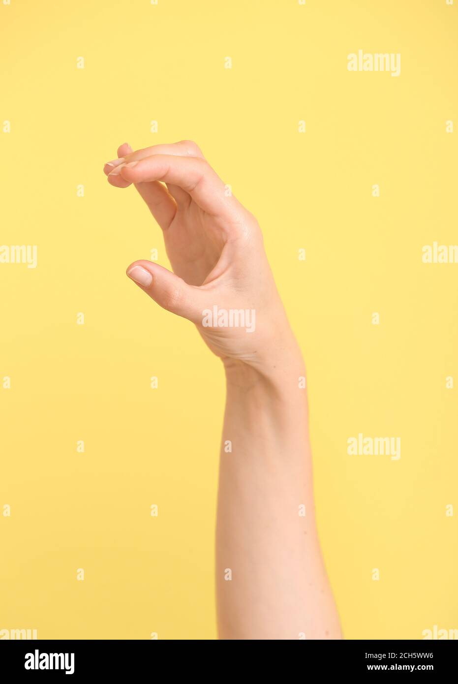 Hand showing letter C on color background. Sign language alphabet Stock ...