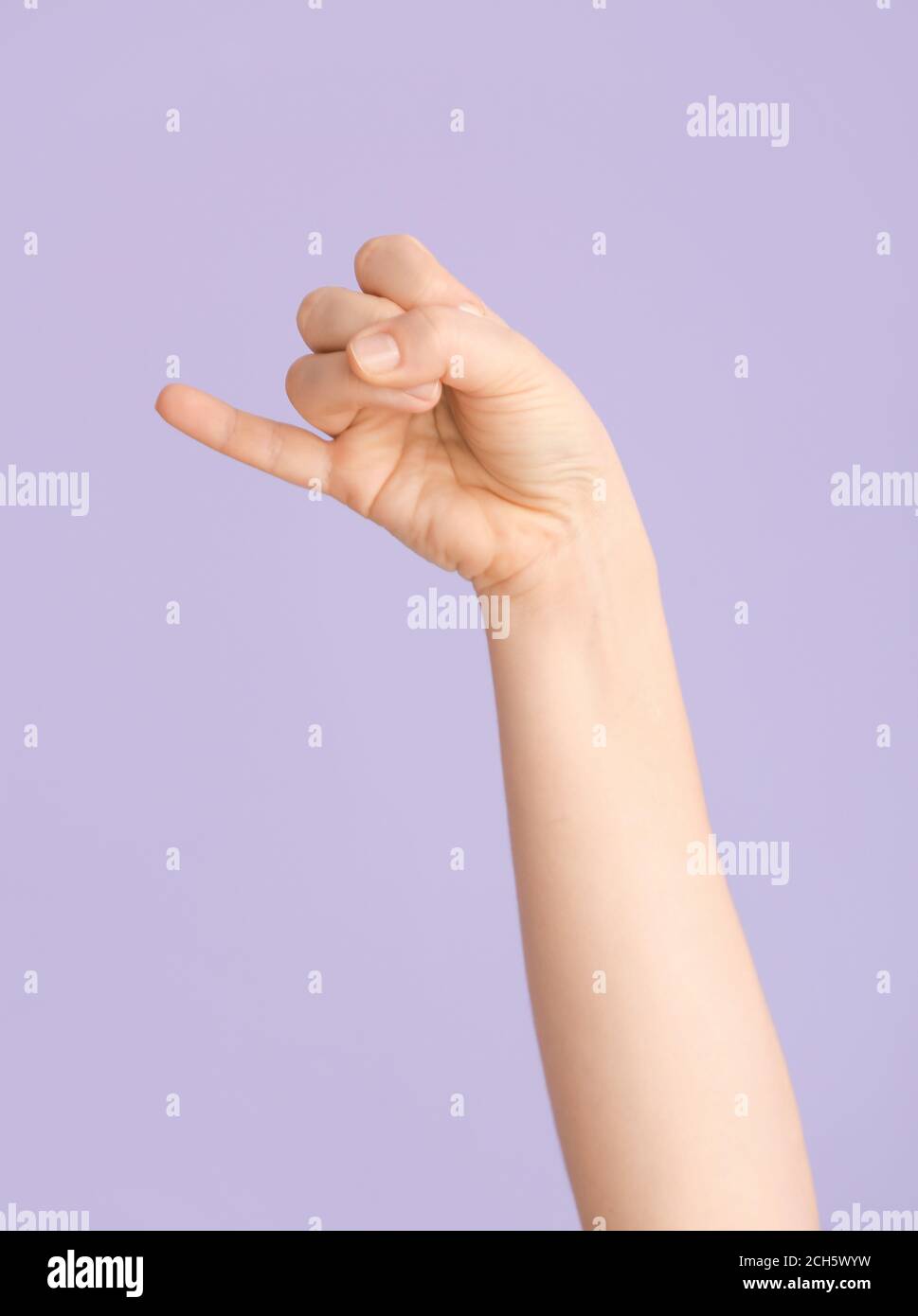 Hand showing letter J on color background. Sign language alphabet Stock ...