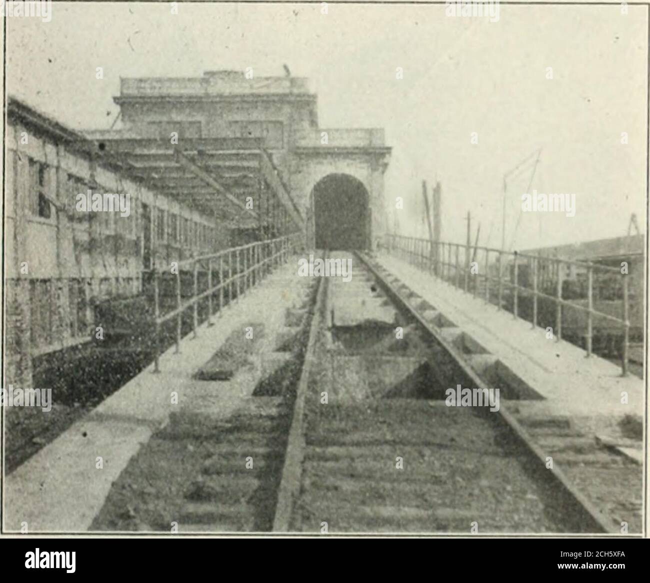 . Railway age . Side View of Trestle and Approach.. Trestle and ...