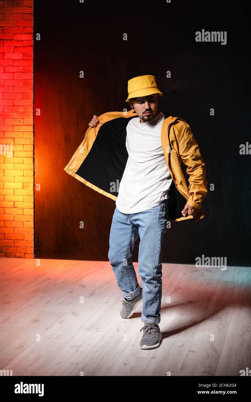 Male hip-hop dancer in studio Stock Photo - Alamy