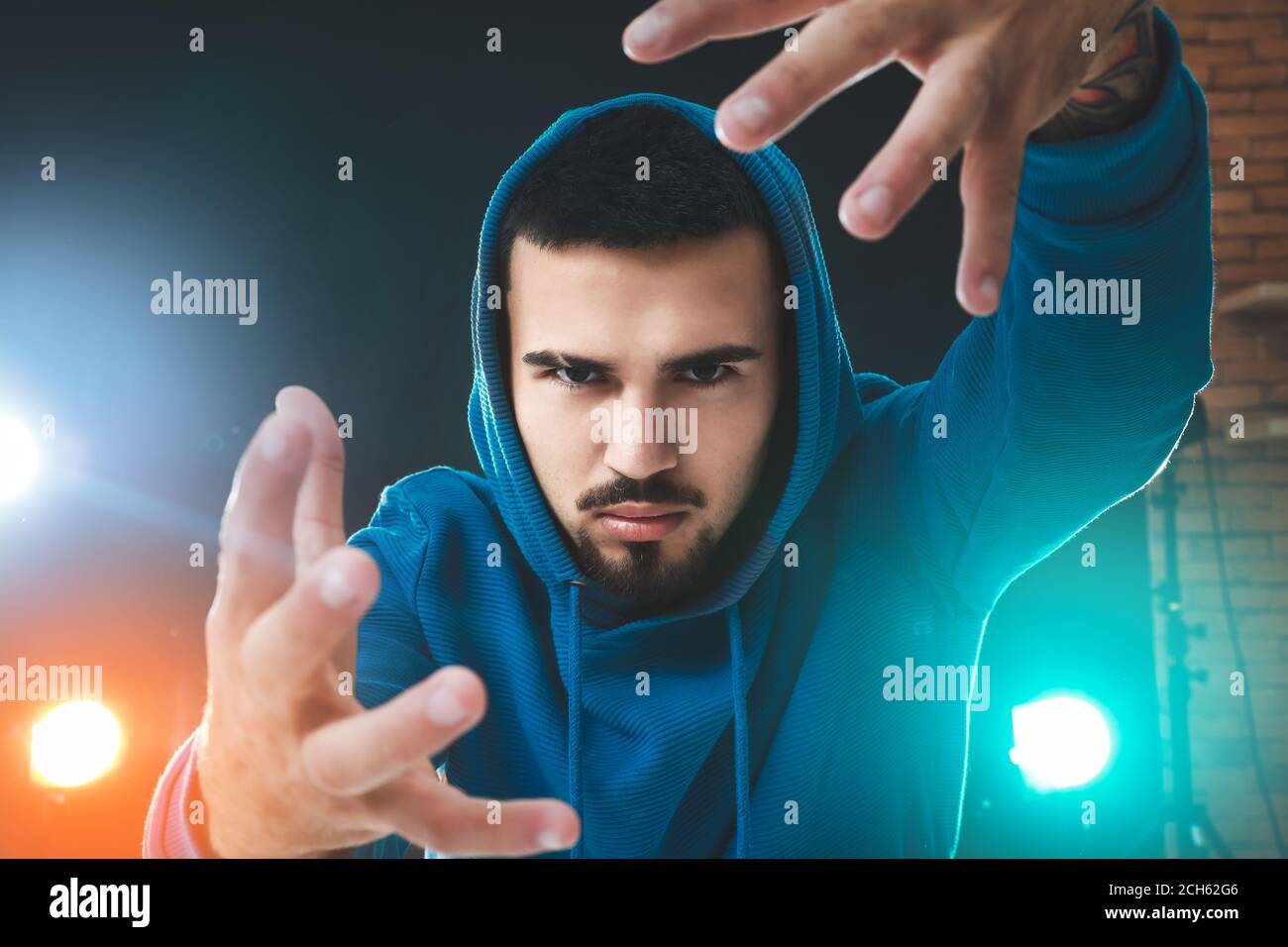 Male hip-hop dancer in studio Stock Photo - Alamy
