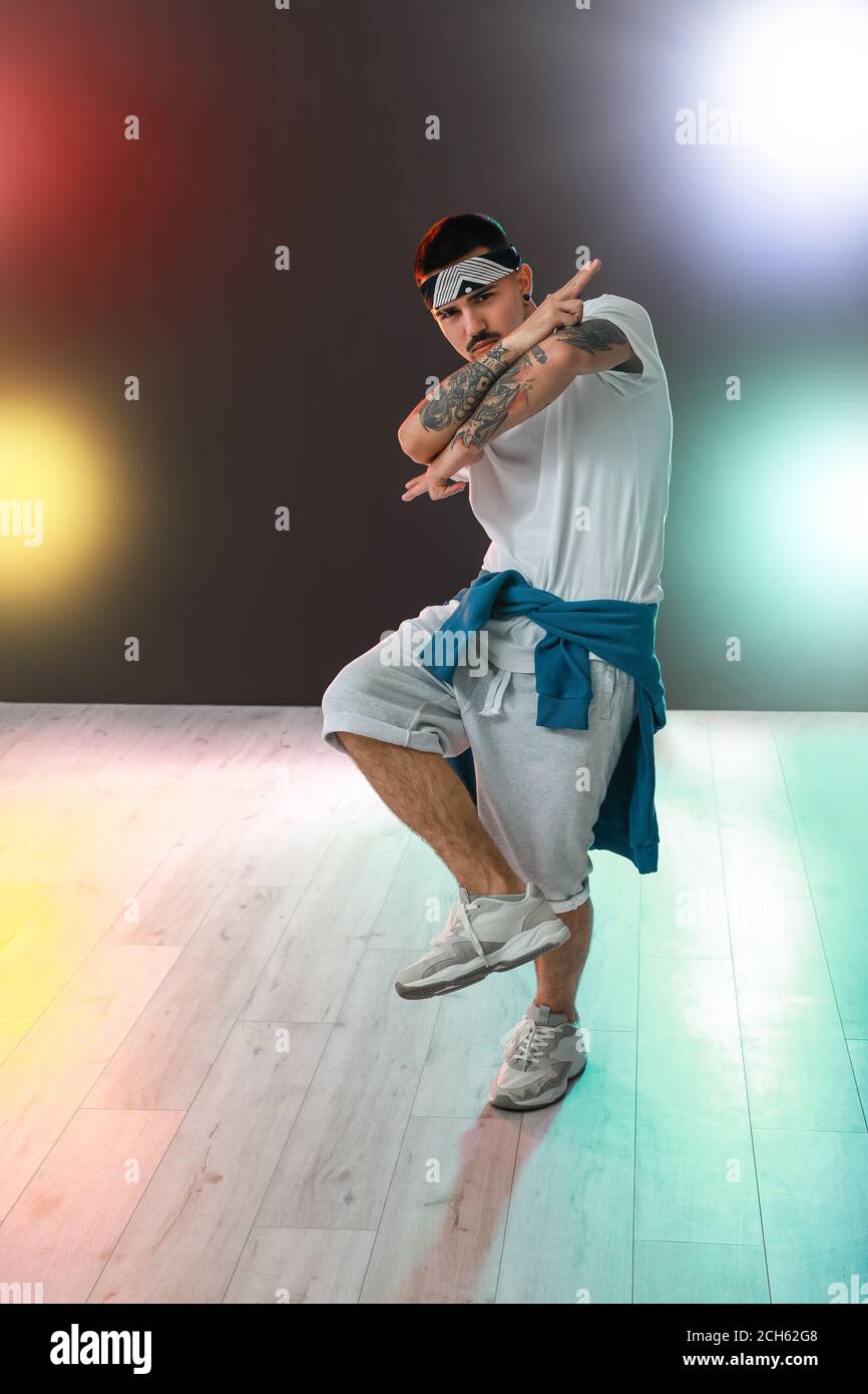 Male hip-hop dancer in studio Stock Photo - Alamy