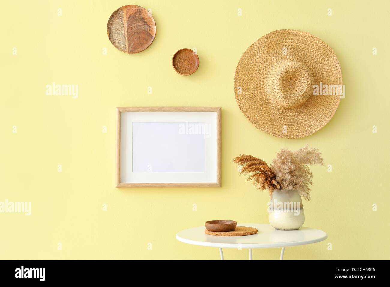 Interior of room with photo frame Stock Photo - Alamy