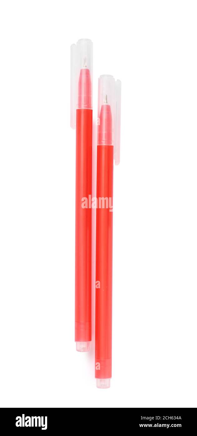 Two pens on white background Stock Photo - Alamy