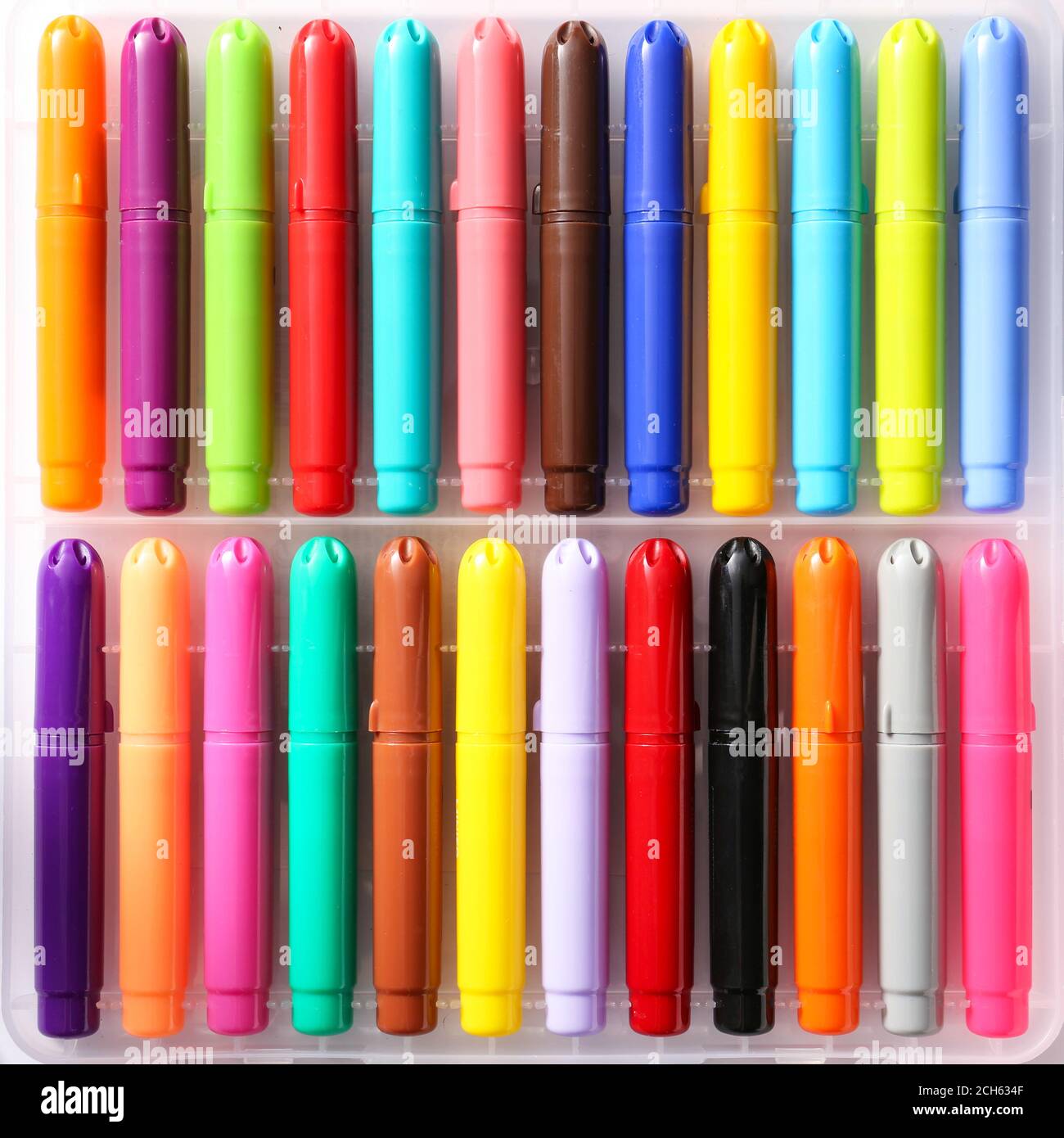 Colorful felt-tip pens on white background Stock Photo - Alamy