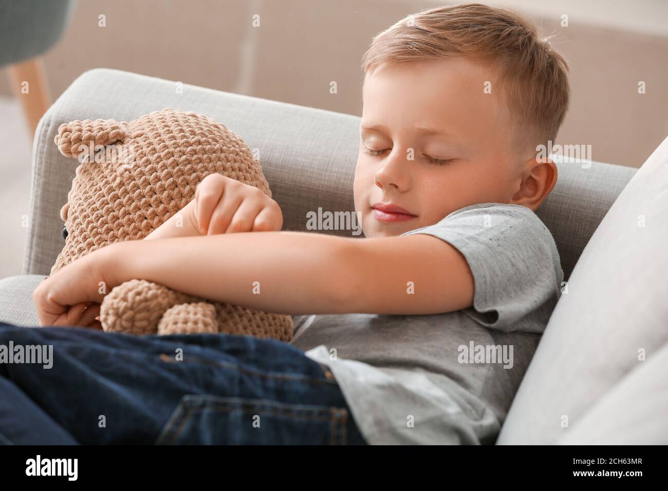Little boy with autistic disorder at home Stock Photo - Alamy
