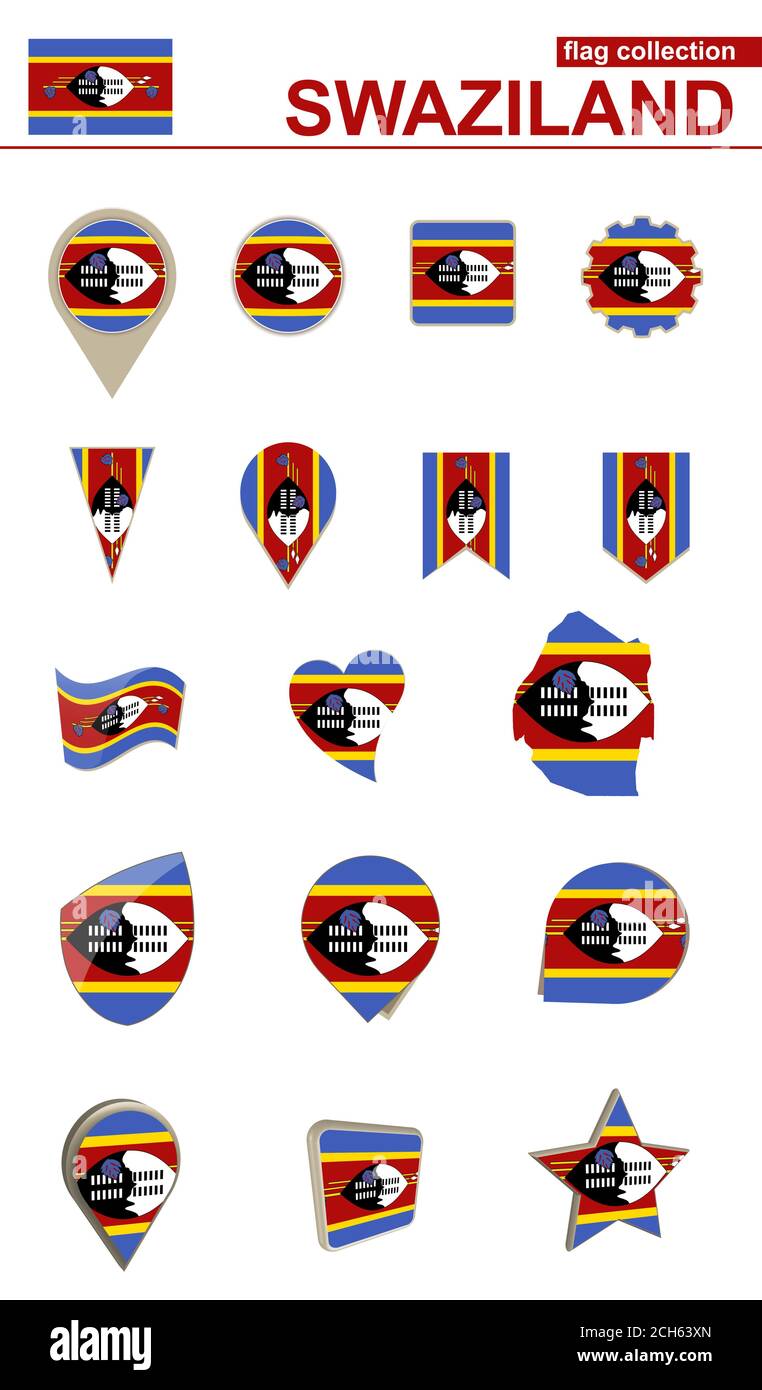Swaziland Flag Collection. Big set for design. Vector Illustration ...