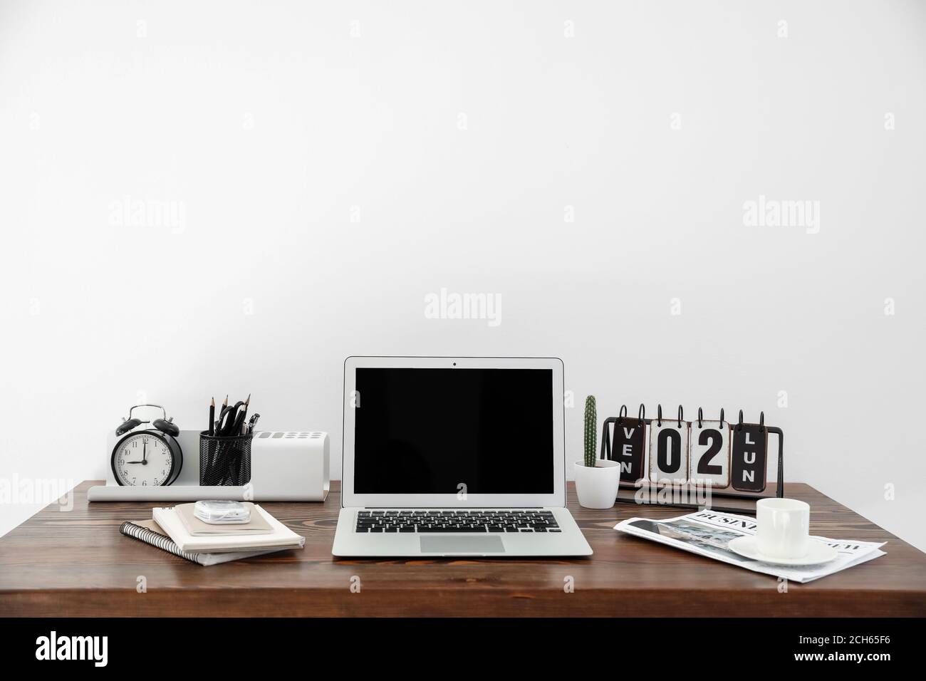 Comfortable workplace with modern computer in office Stock Photo - Alamy