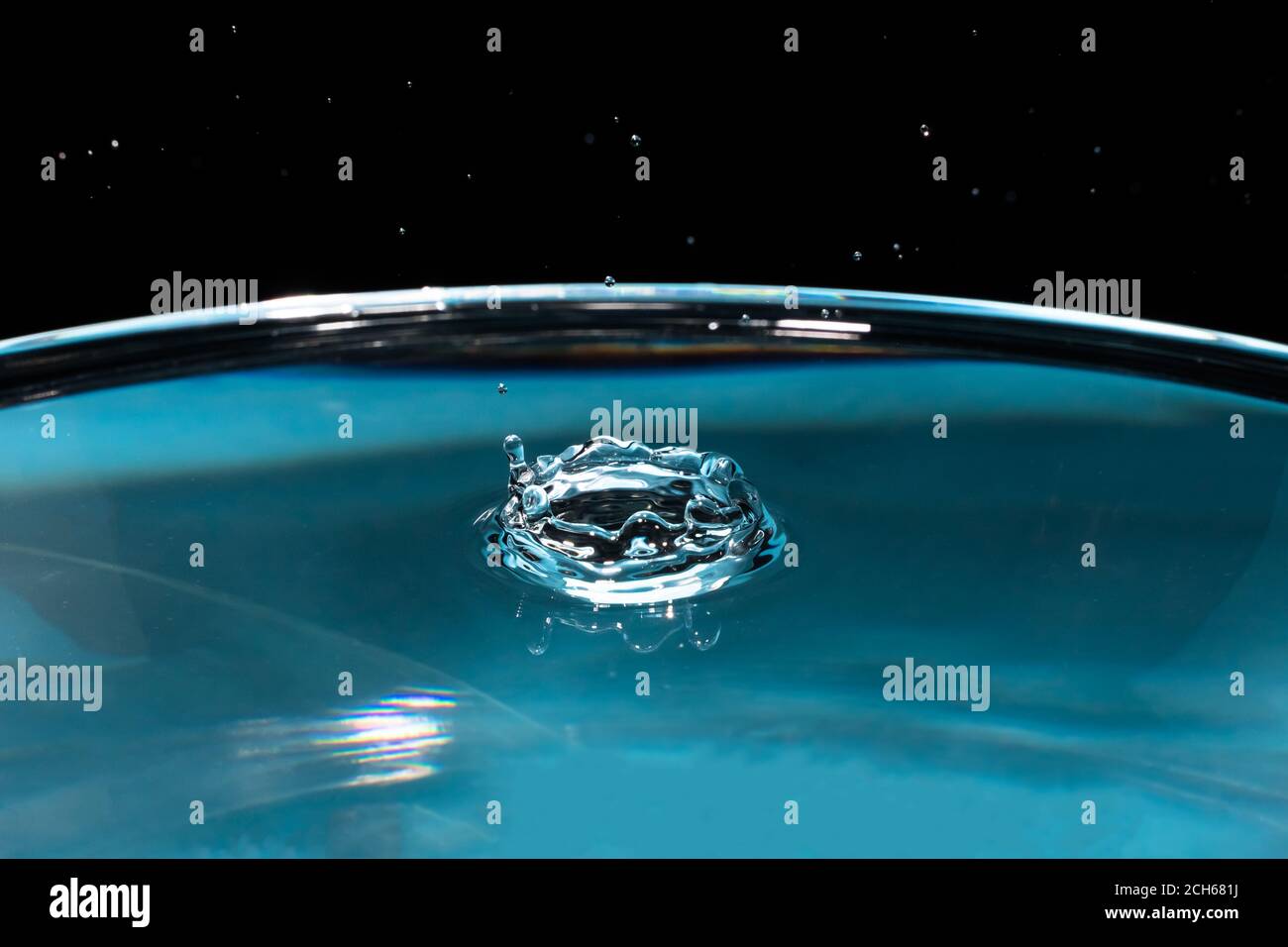 Abstract an outbreak of crown water.Splash of water close up.Frozen ...