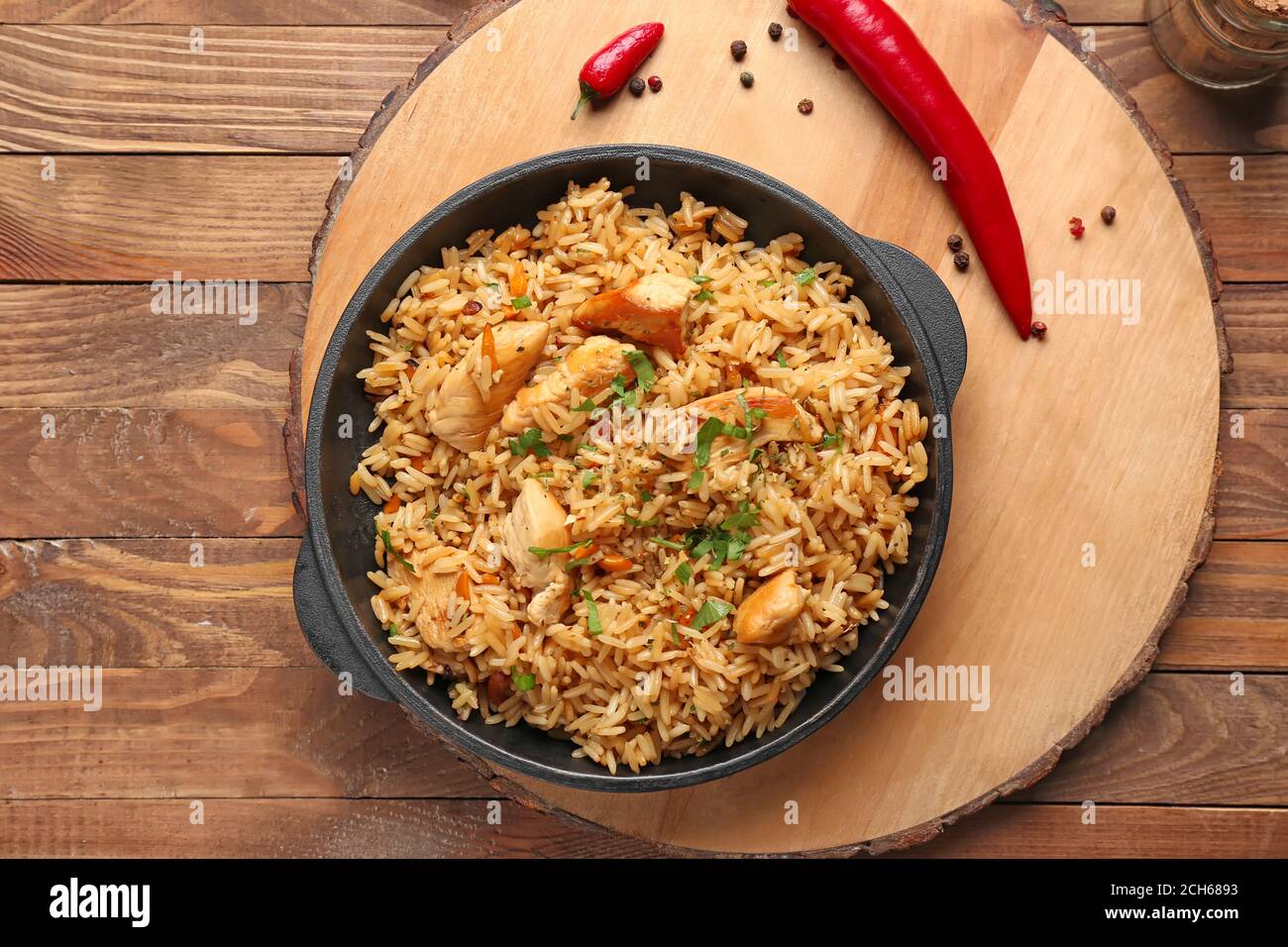 Frying pan tasty pilaf hi-res stock photography and images - Alamy