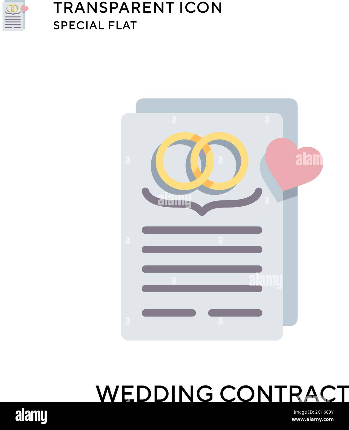 Wedding contract vector icon. Flat style illustration. EPS 10 vector ...