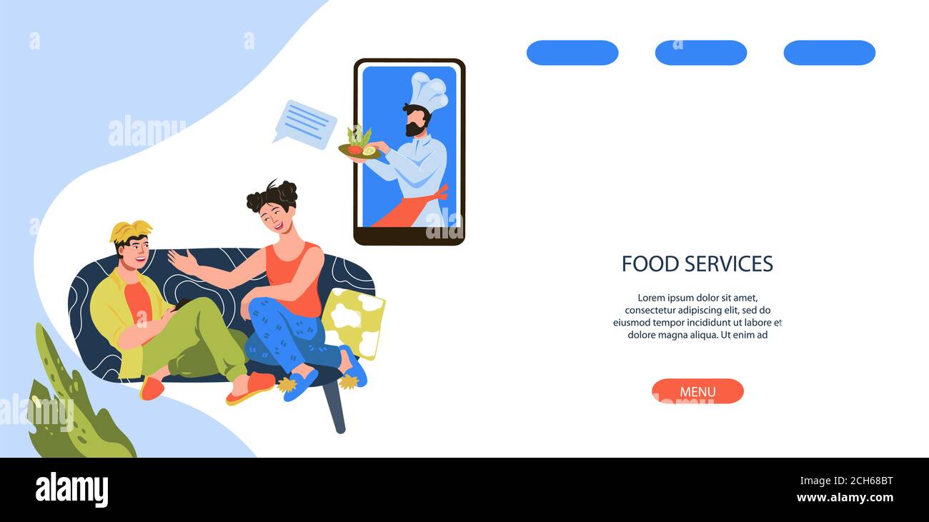 Food delivery services online Stock Vector Images - Alamy