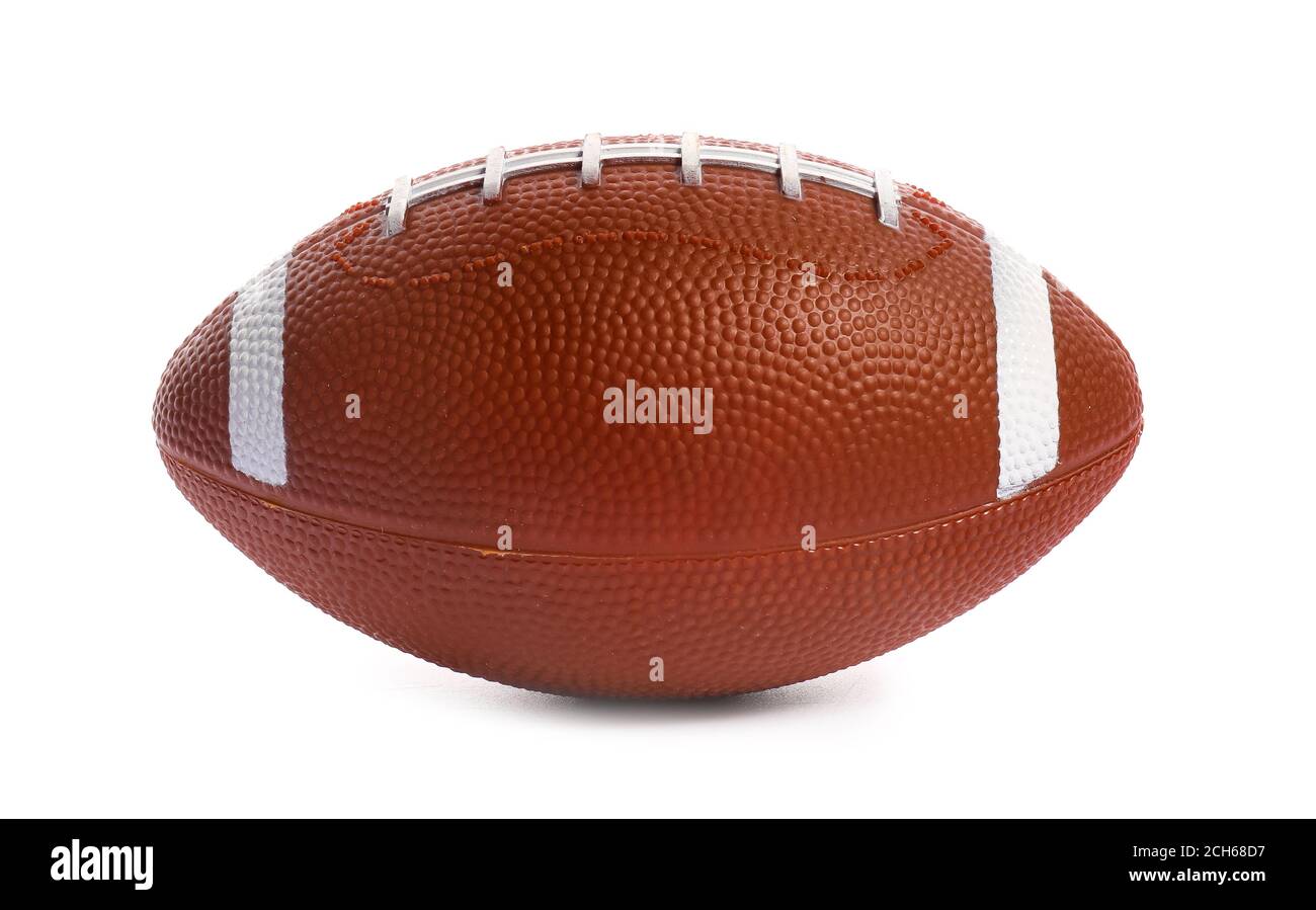Rugby ball on white background Stock Photo - Alamy