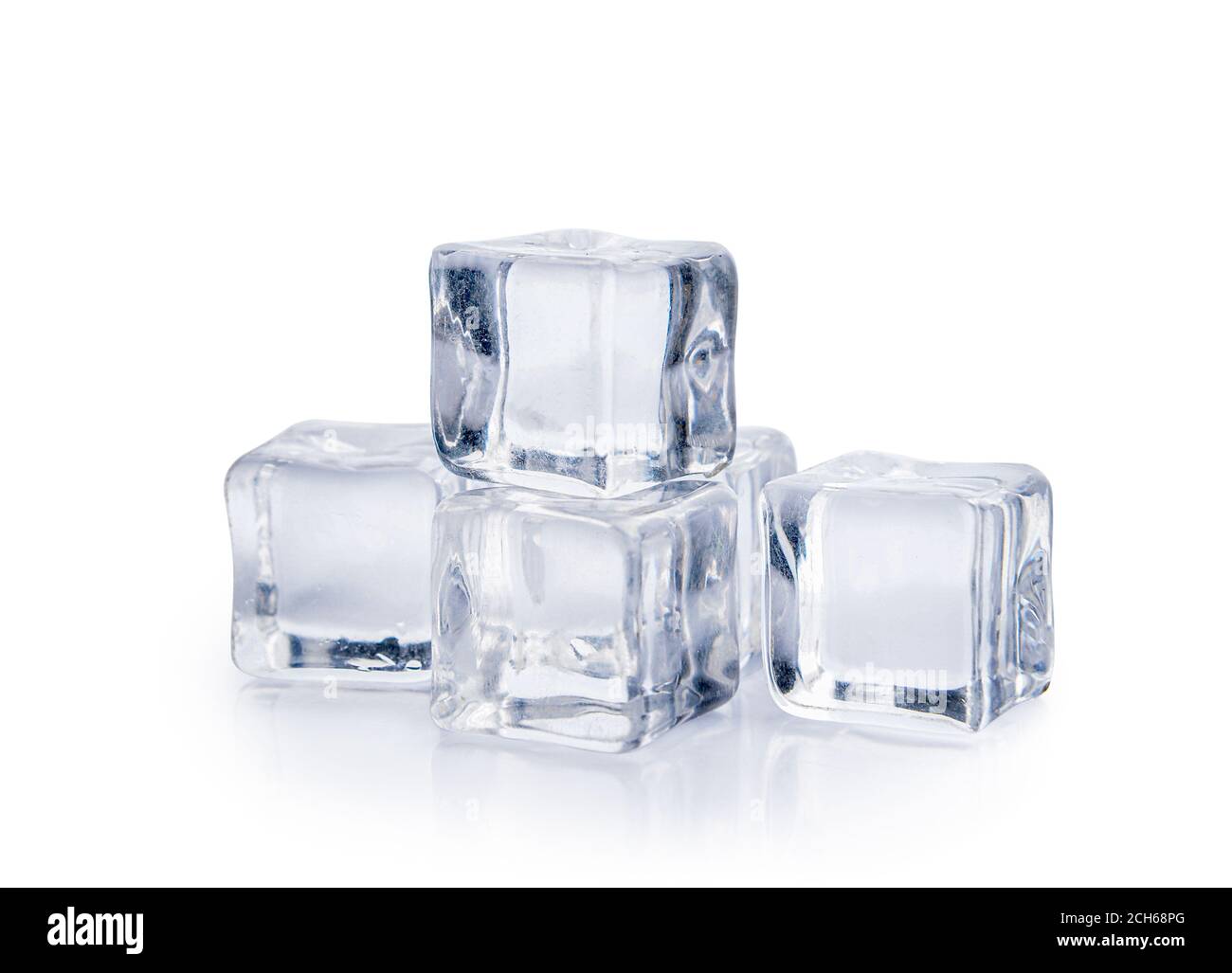 Ice cubes on white background Stock Photo - Alamy