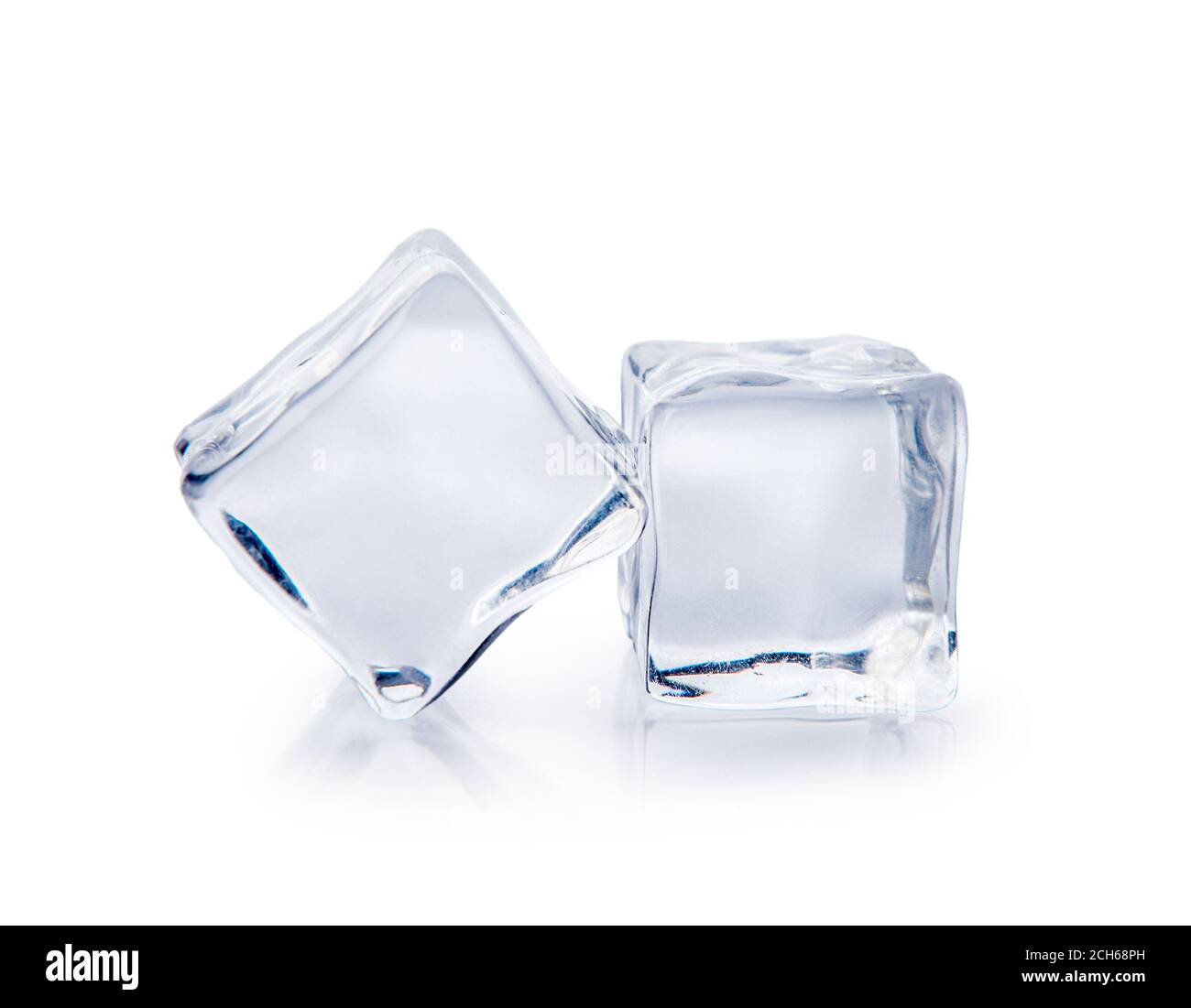 Ice cubes on white background Stock Photo - Alamy