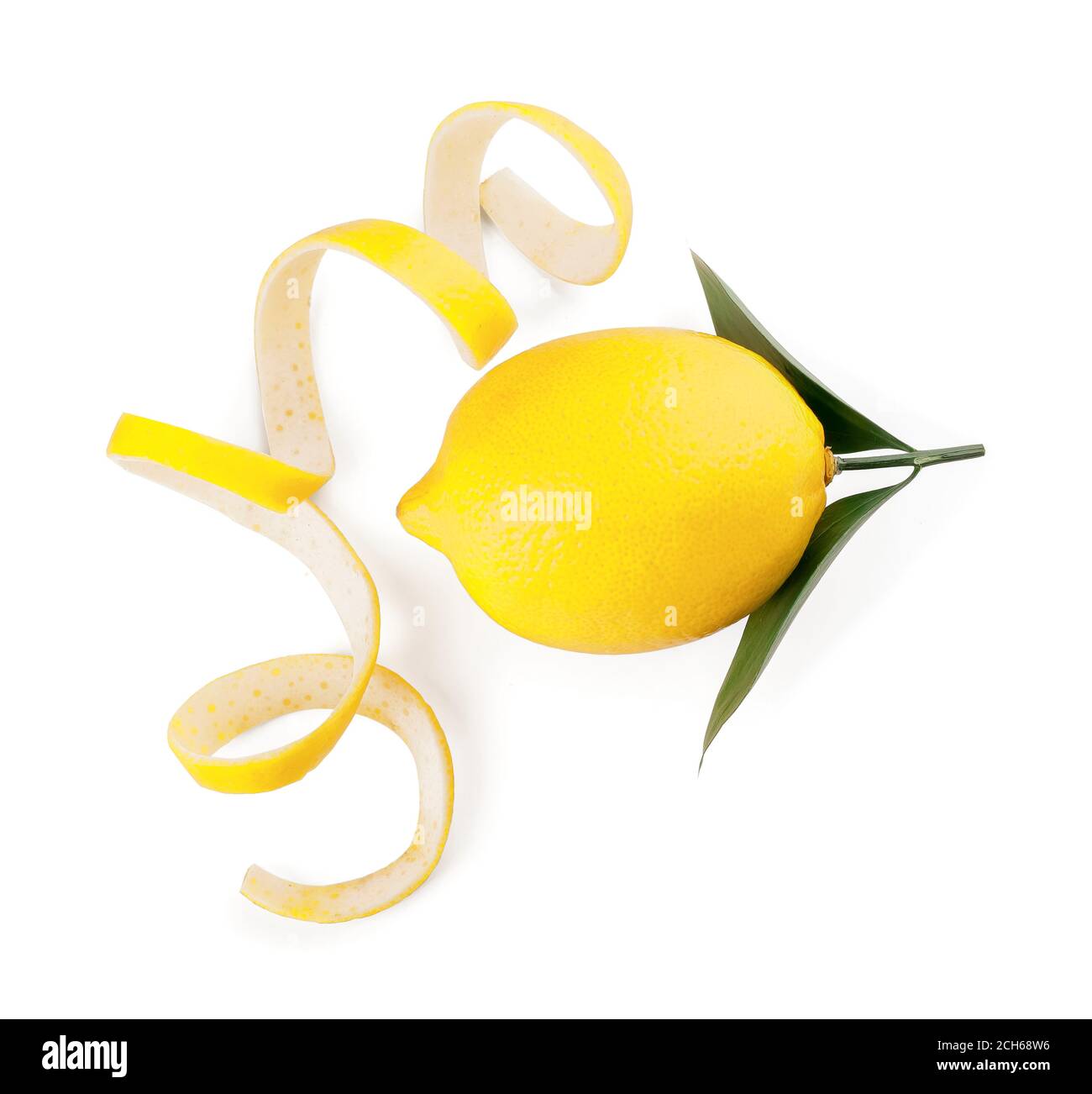 Fresh lemon with zest on white background Stock Photo - Alamy