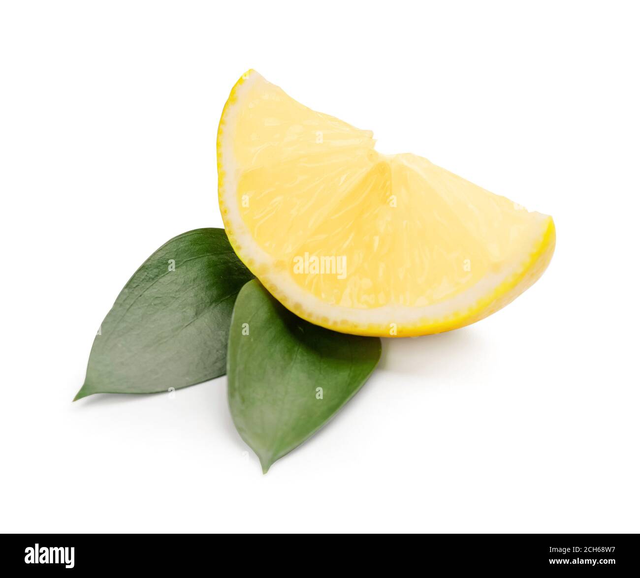 Slice of ripe lemon on white background Stock Photo - Alamy