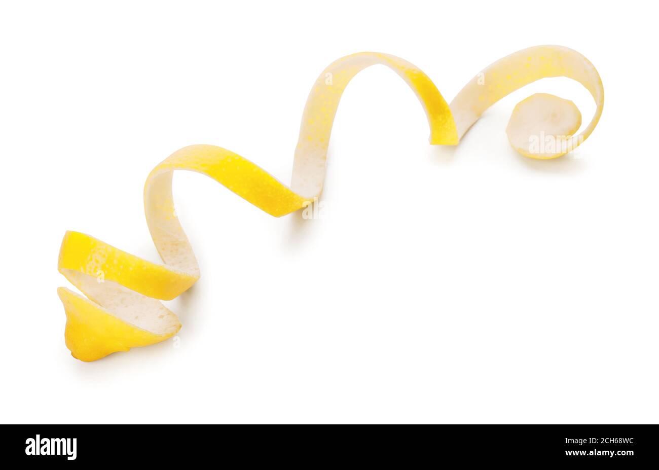 Zest of lemon on white background Stock Photo - Alamy