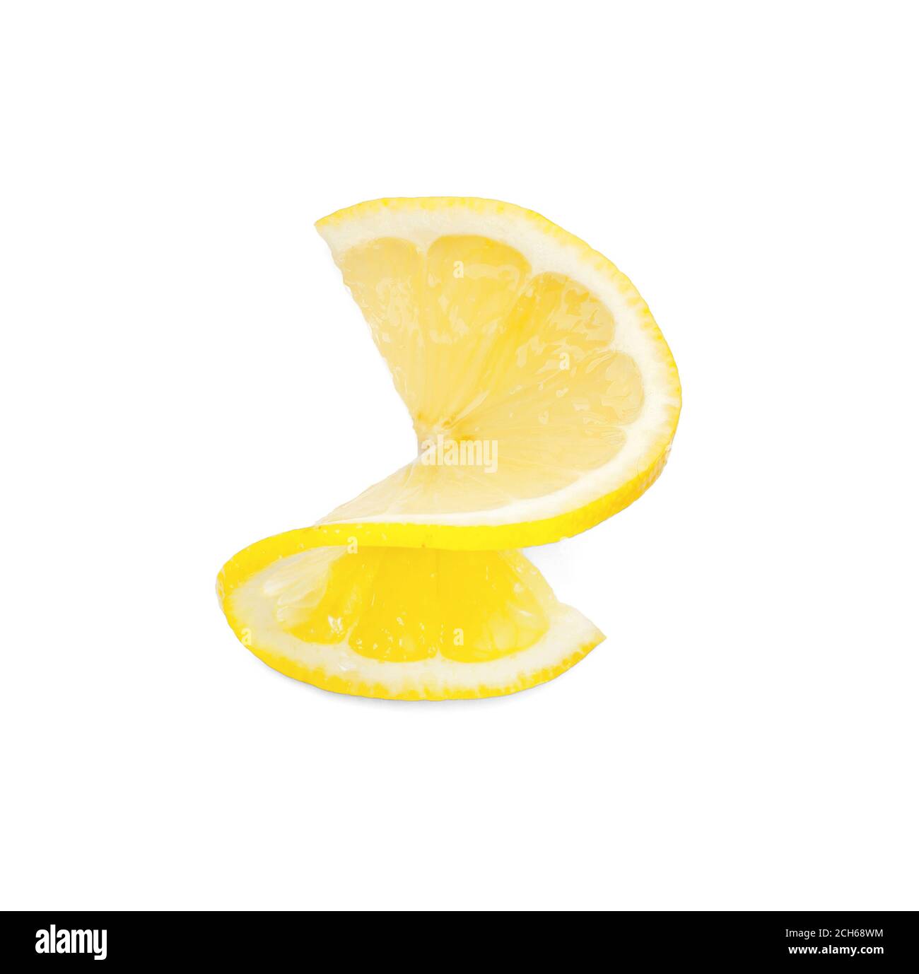 Slice of ripe lemon on white background Stock Photo - Alamy