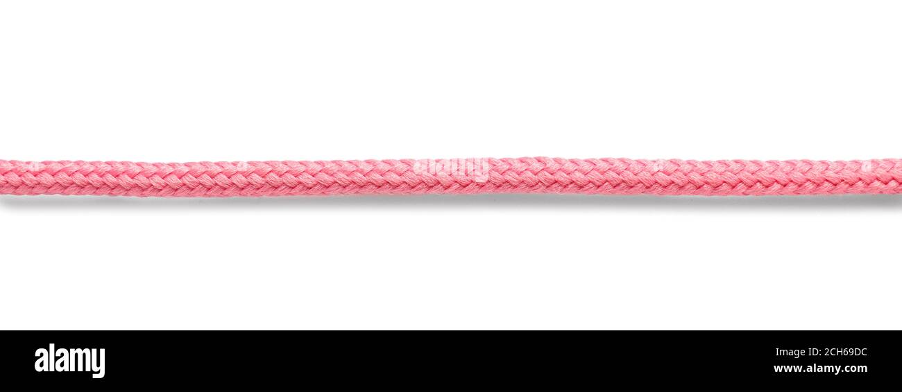 Long rope on white background Stock Photo - Alamy