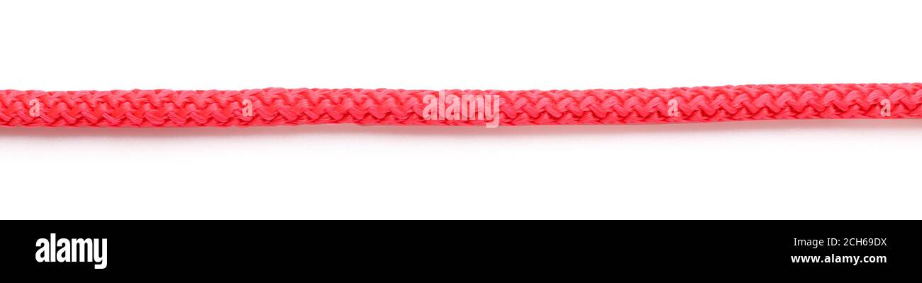 Long rope on white background Stock Photo - Alamy