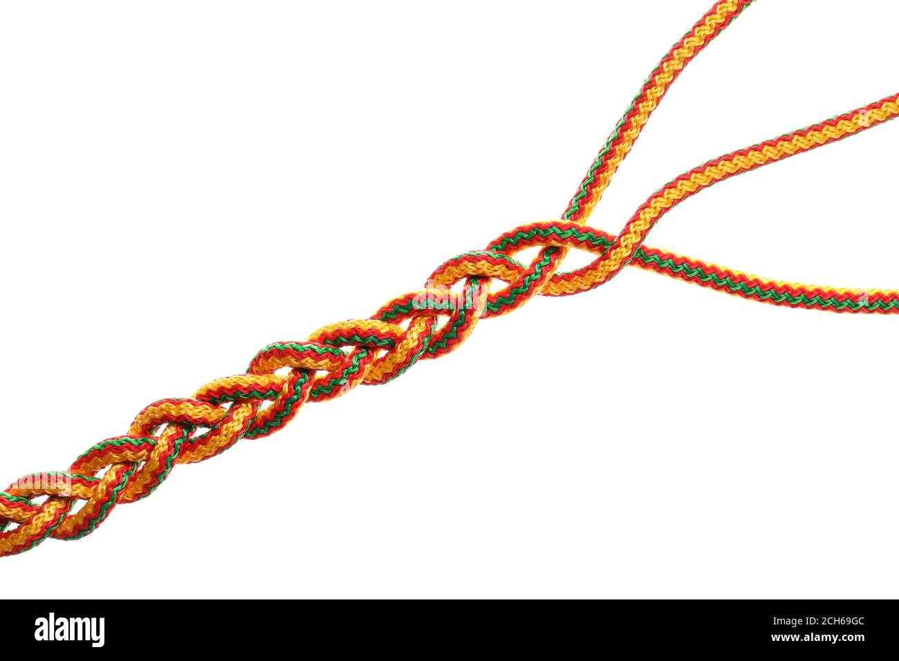 Braided rope on white background Stock Photo - Alamy