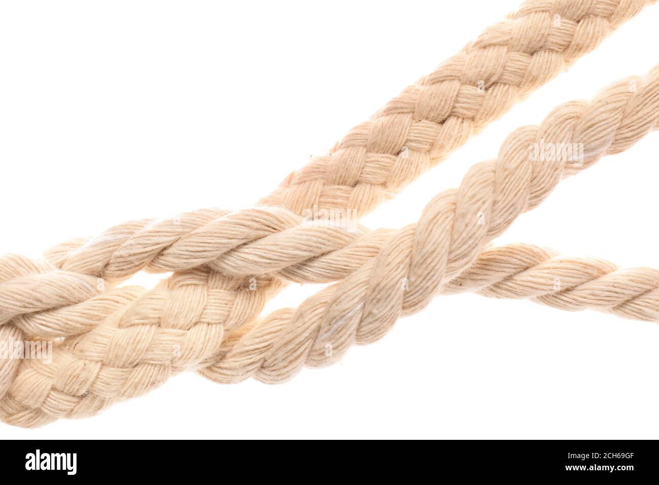 Braided rope on white background Stock Photo - Alamy
