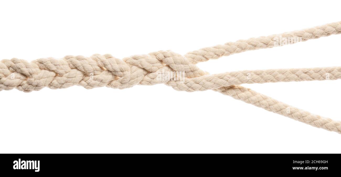Braided rope on white background Stock Photo - Alamy