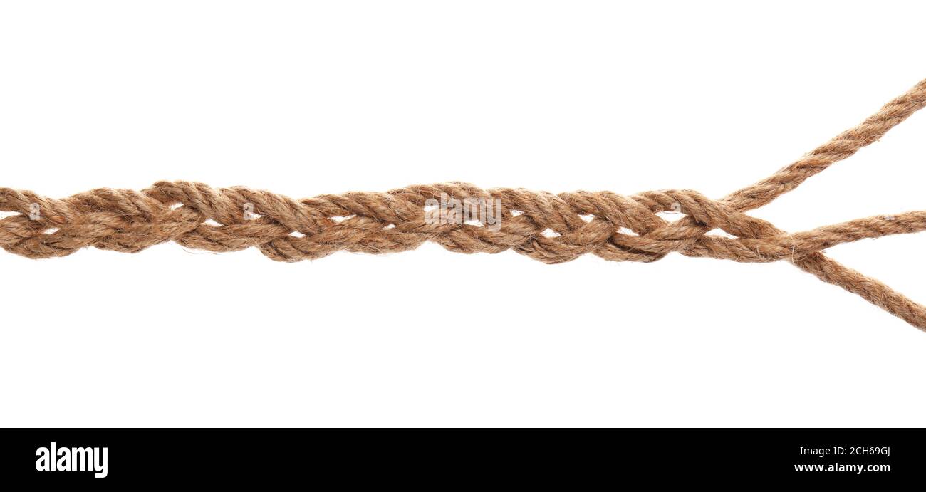 Braided rope on white background Stock Photo - Alamy