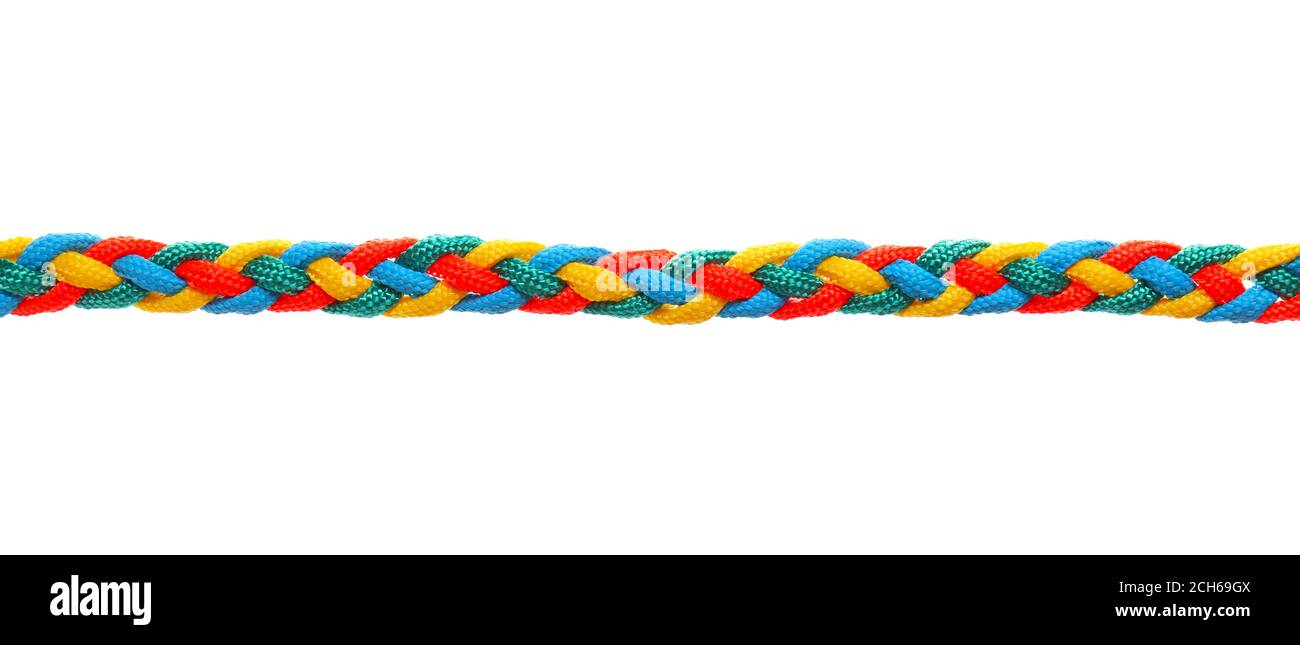 Braided rope on white background Stock Photo - Alamy