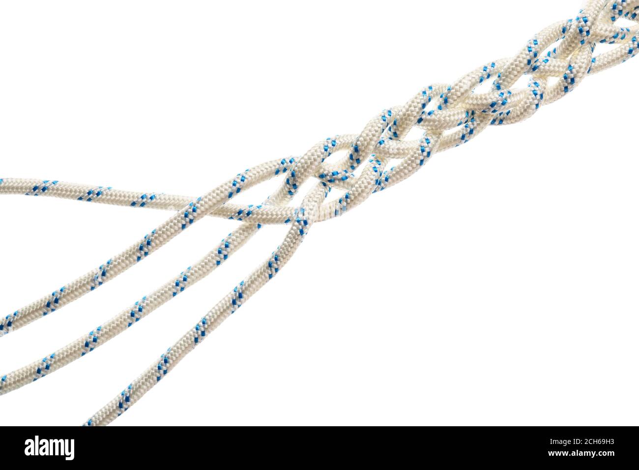 Braided rope on white background Stock Photo - Alamy