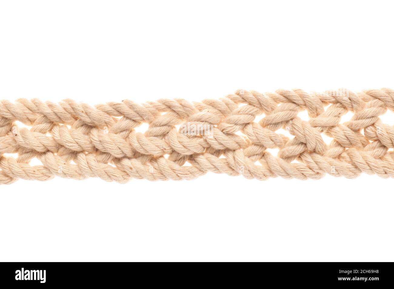 Braided rope on white background Stock Photo - Alamy