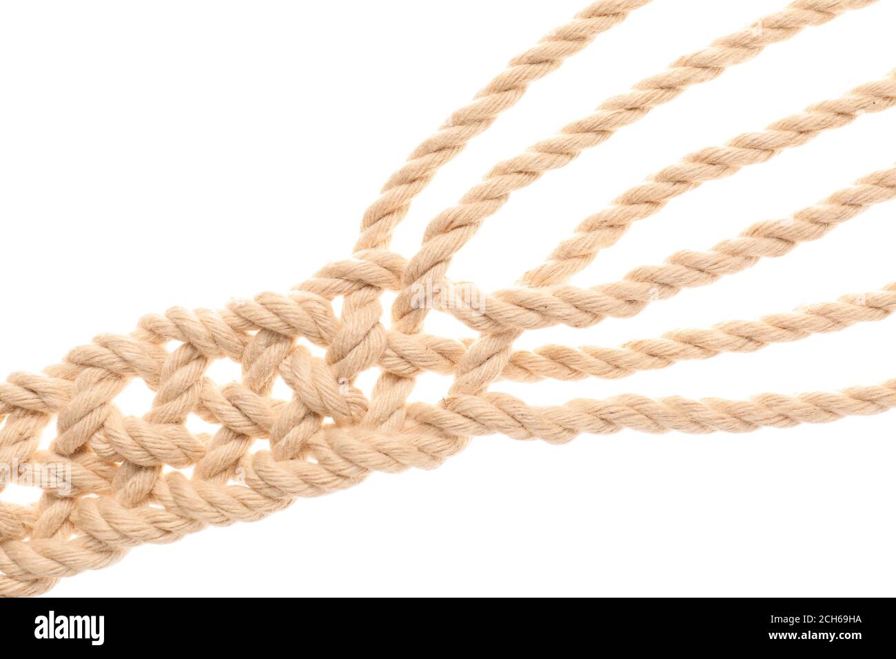 Braided rope on white background Stock Photo - Alamy