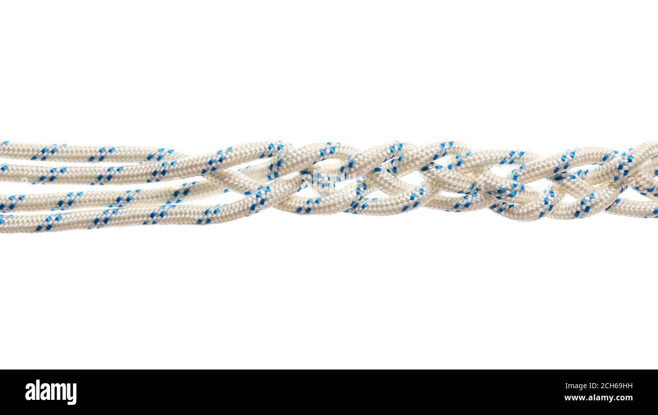 Braided rope on white background Stock Photo - Alamy