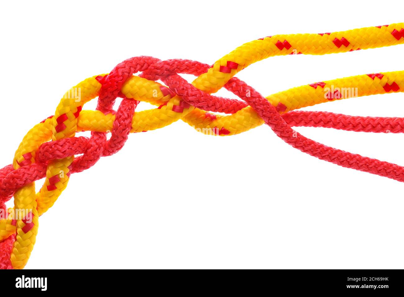 Braided rope on white background Stock Photo - Alamy