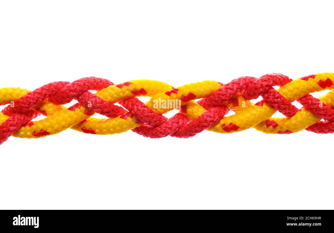 Braided rope on white background Stock Photo - Alamy