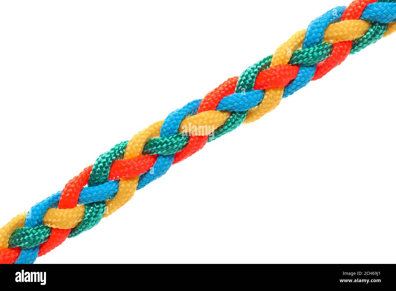 Braided rope on white background Stock Photo - Alamy