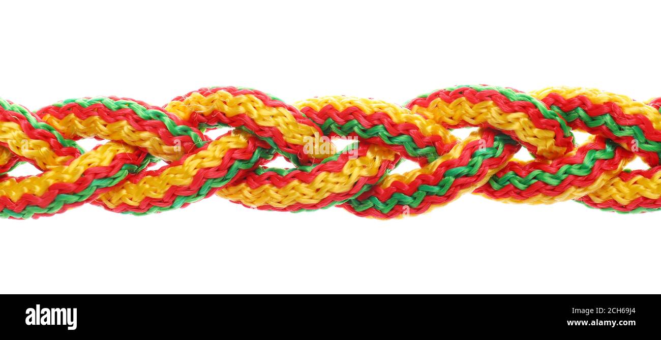 Braided rope on white background Stock Photo - Alamy
