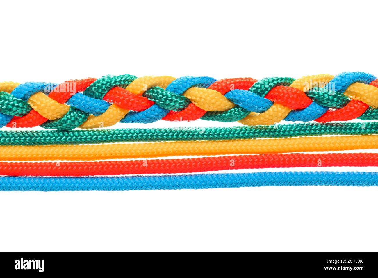 Braided rope on white background Stock Photo - Alamy