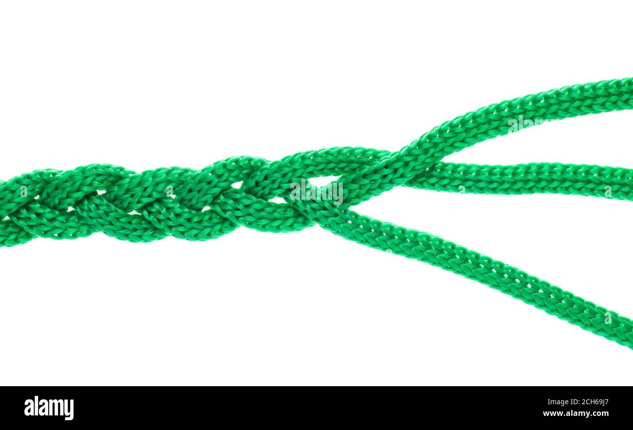 Braided rope on white background Stock Photo - Alamy