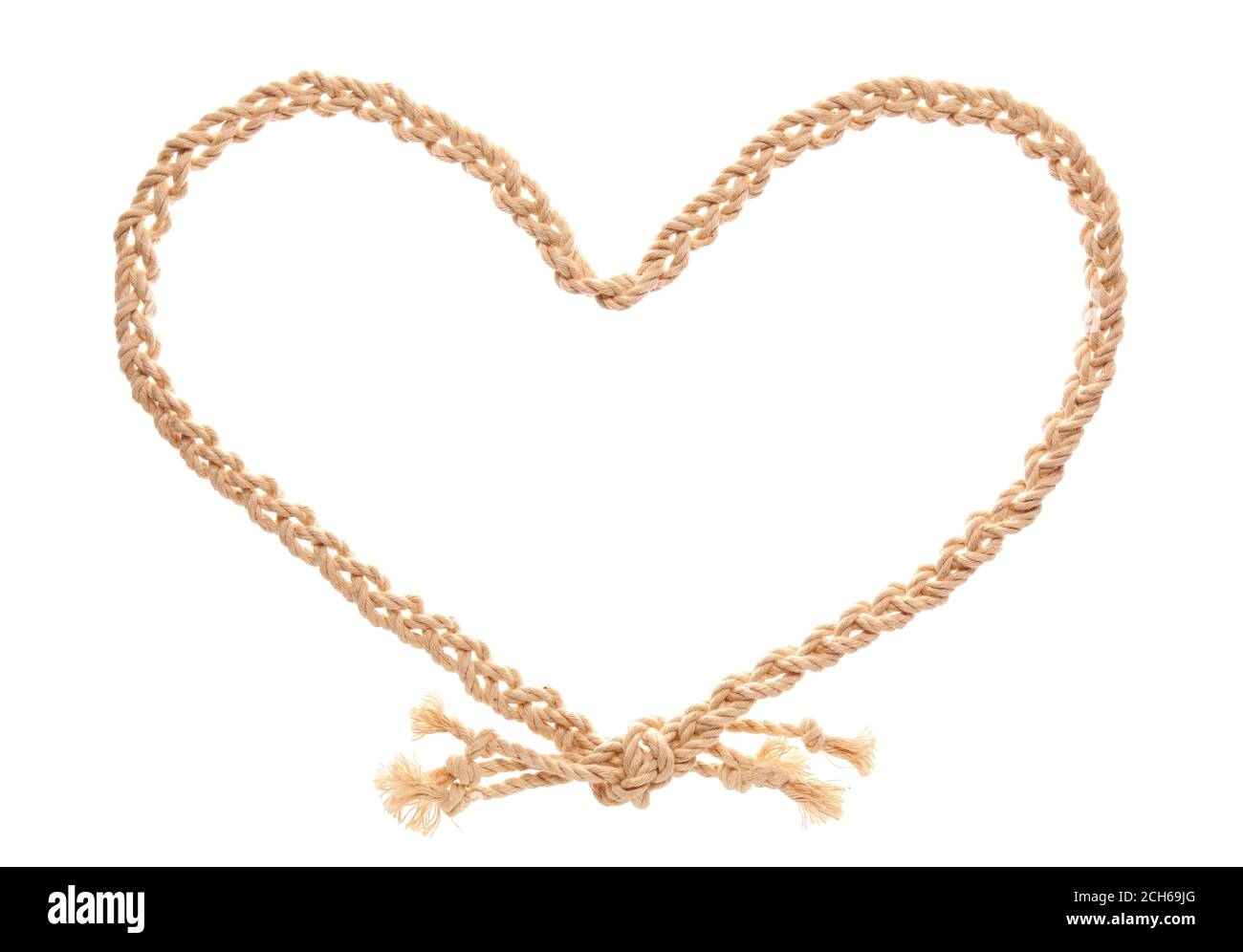 Heart made of rope on white background Stock Photo - Alamy