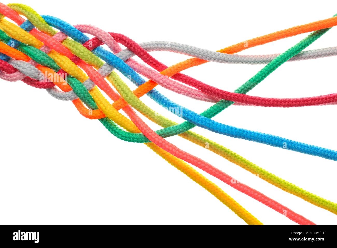 Braided rope on white background Stock Photo - Alamy