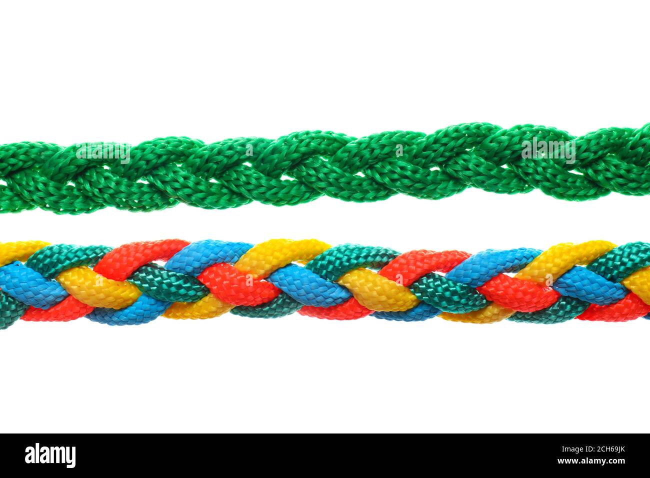 Braided ropes on white background Stock Photo - Alamy
