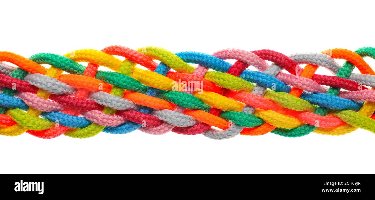 Braided rope on white background Stock Photo - Alamy