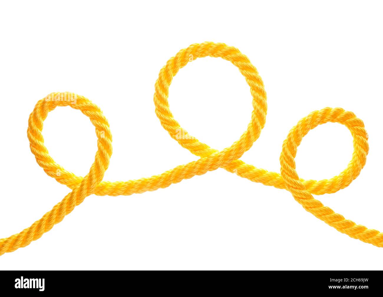 Long rope on white background Stock Photo - Alamy