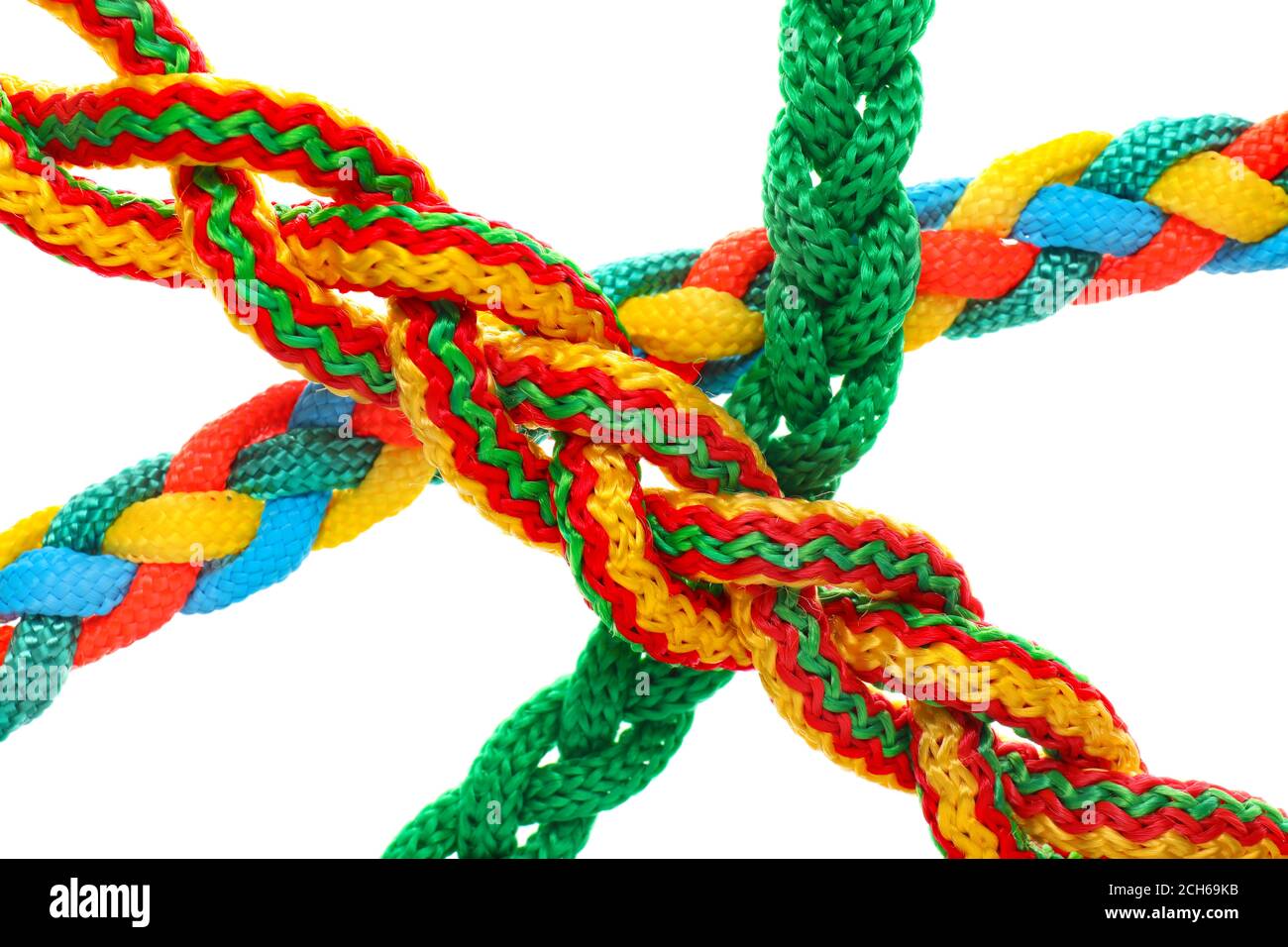 Braided ropes on white background Stock Photo - Alamy