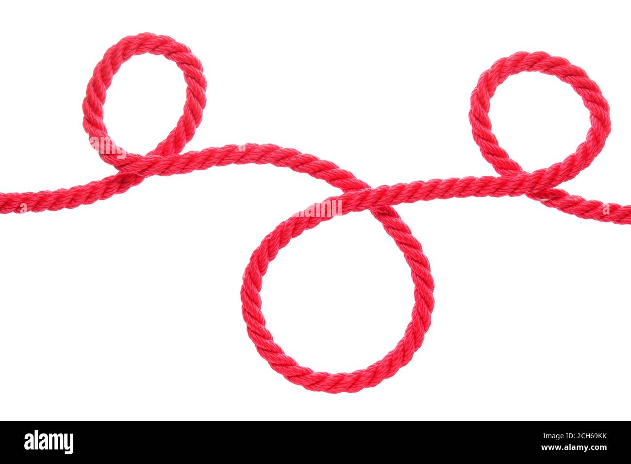 Long rope on white background Stock Photo - Alamy